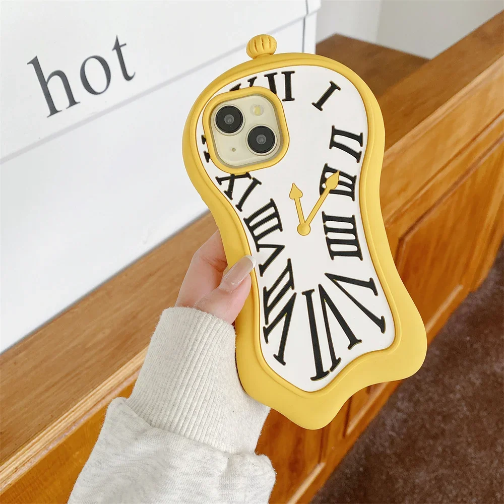 Cute Funny Cartoon 3D Clock Phone Case for IPhone 16 15 14 13 11 12Pro ...