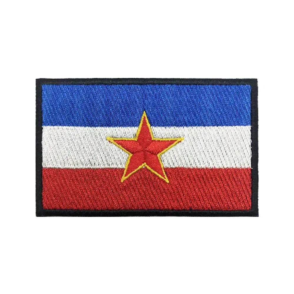 Yugoslavia-flag-Patches-Armband-Embroidered-Patch-Hook-Loop-Iron-On-Embroidery-Badge-Military ...