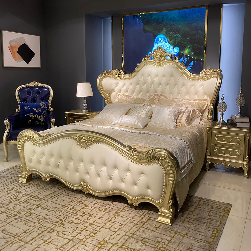 Bases-De-cama-real-De-tama-o-Queen-muebles-De-casa-Villa-De-lujo ...