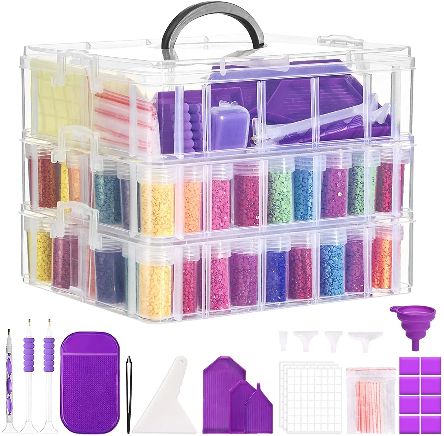 100-Slots-Diamond-Painting-Storage-Container-Bead-Organzier-with ...