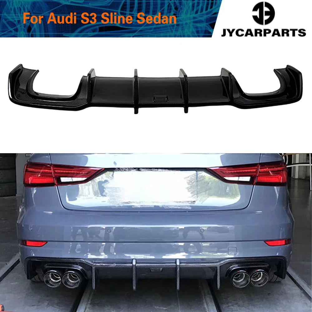 Rear-Bumper-Lip-Spoiler-Diffuser-For-Audi-A3-Sline-S3-Sedan-4-Door-2017 ...