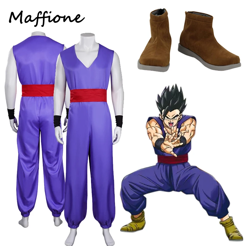 Son Gohan Cosplay Sapatos Botas Trajes Halloween Acessório Custom Made ...