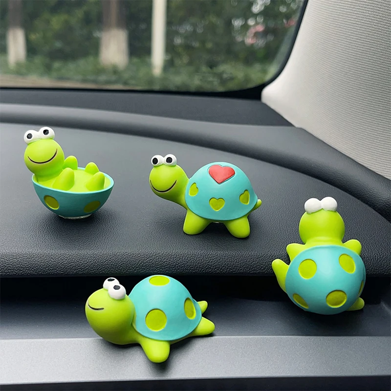 1-4Pcs-Car-Turtle-Ornament-Car-Dashboard-Rearview-Mirror-Cartoon-Resin ...