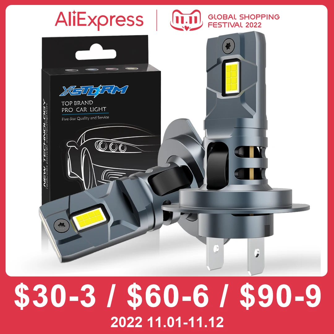 Xstorm H7 Led Headlight Bulb Mini Wireless 60w 20000lm 6500k Csp For ...