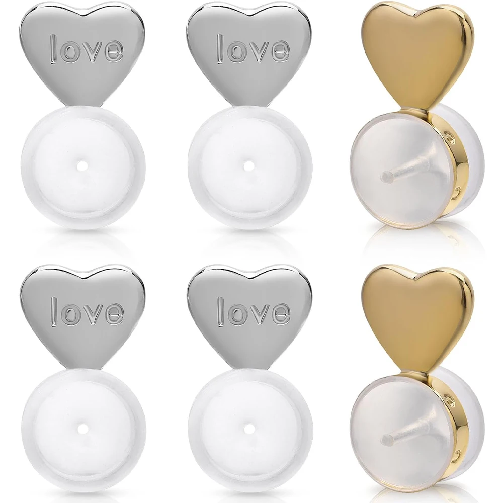 10Pcs-Love-Heart-Shaped-Silicone-Ear-Back-Stoppers-Adjustable-Ear-Lobe ...