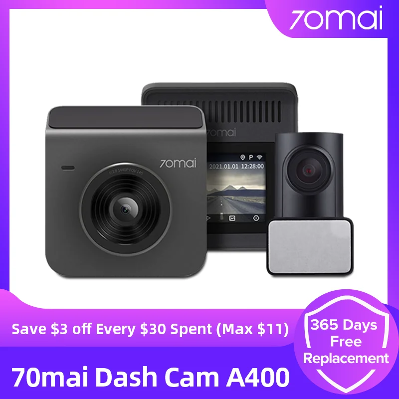 70mai Dash Cam A400 1440P Camera 70mai A400 Car DVR Auto, 11/04/2023