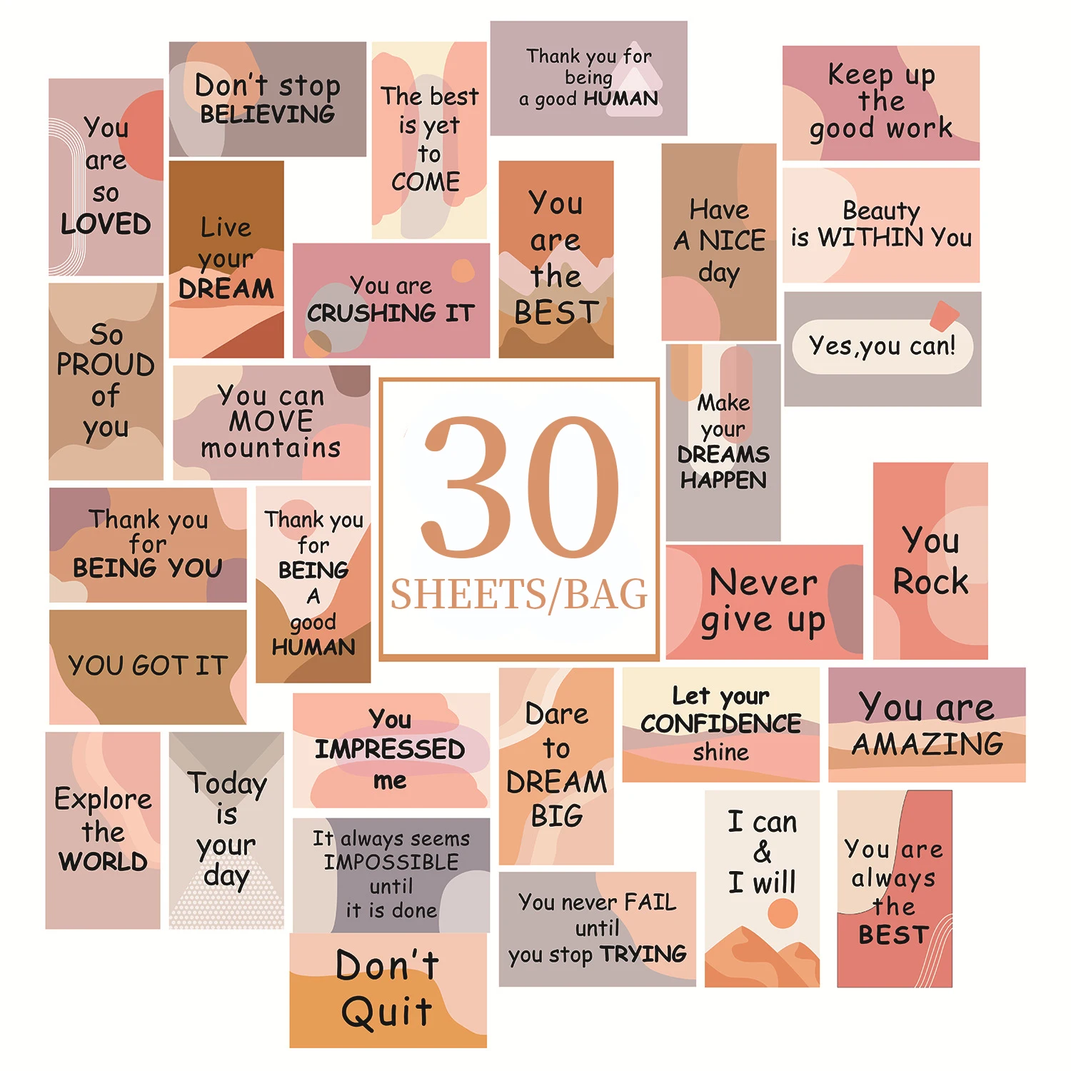 120-60-30pcs-Inspirational-Text-Cards-Motivational-Refueling-Stickers ...