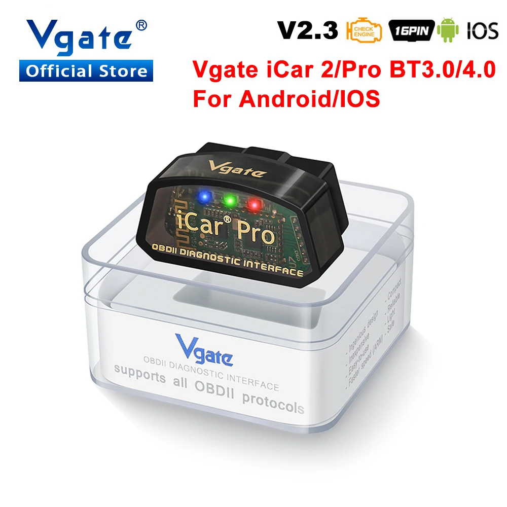 Vgate ELM327 v2.3 iCar Pro Bluetooth Compatible obd2 for Android/IOS ...