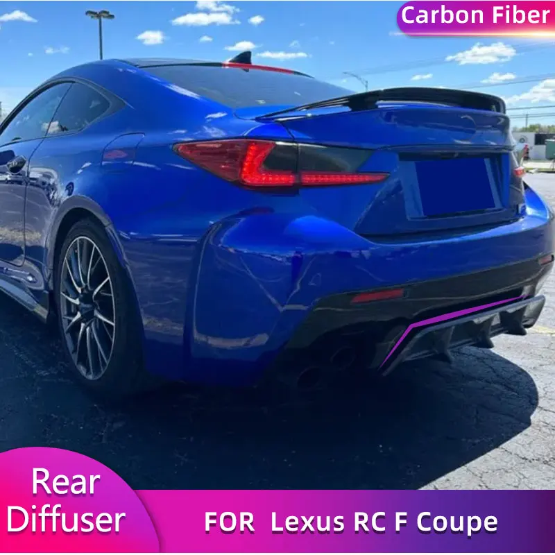 Carbon-Fiber-Car-Rear-Bumper-Diffuser-Lip-Spoiler-For-Lexus-RC-F-Base ...