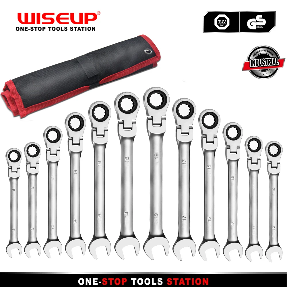 WISEUP-Flexible-Head-Ratcheting-Combination-Wrench-Set-Ratchet-Keys ...
