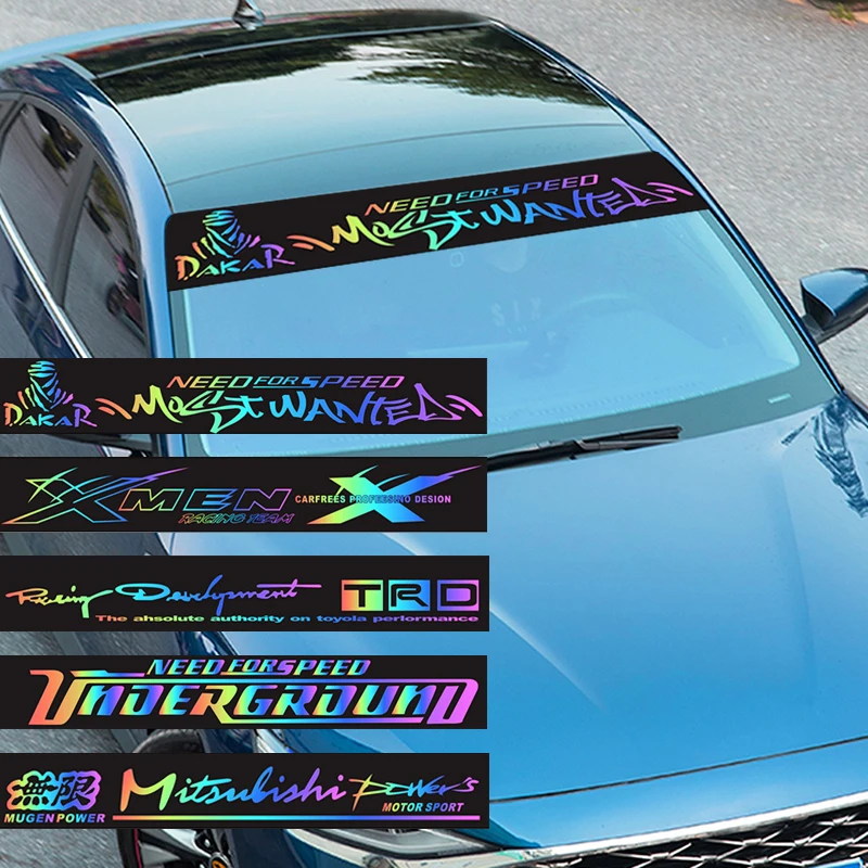 New-Styling-Car-Stickers-Racing-Car-Front-Windshield-Stickers-Laser ...