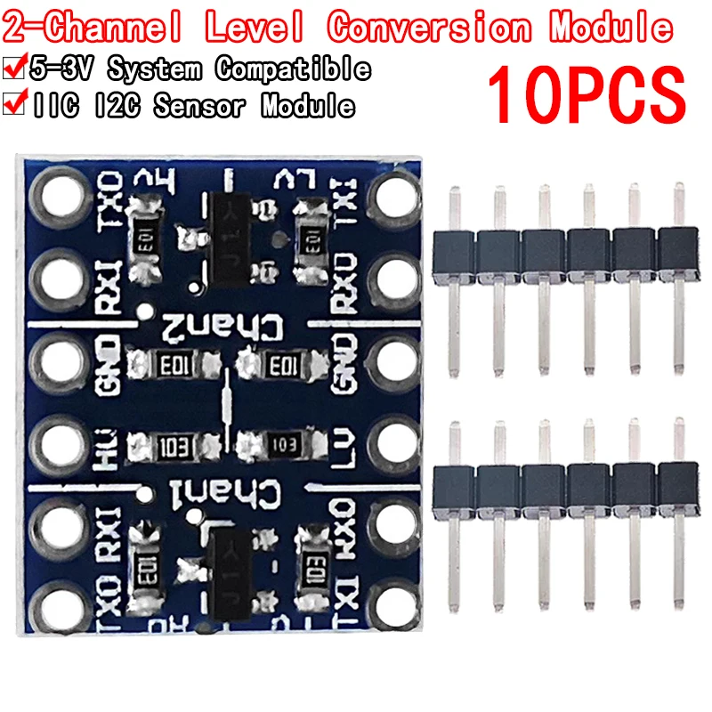 10pcs 2 Channels IIC I2C Logic Level Converter Bi-Directional Module 3 ...
