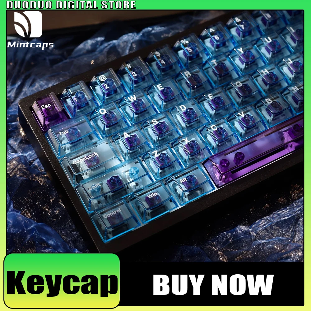 Mintcaps-Keycaps-High-end-Blue-Transparent-Material-Cherry-PC-Keycaps ...
