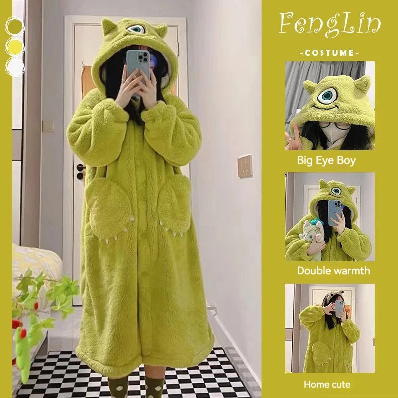 Disney-Toy-Story-Alien-Pajamas-Women-Winter-Warm-Fleece-Nightgown-Plush ...