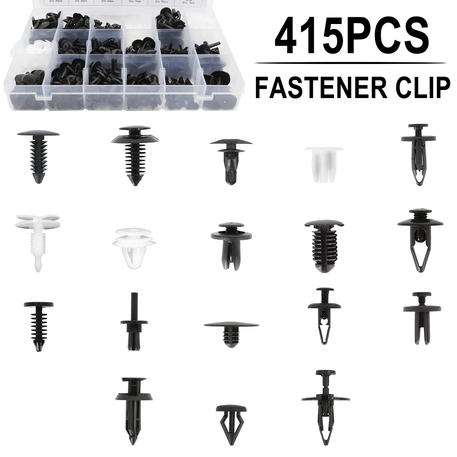 415Pcs Trim Panel Retainer Fastener Kit Auto Plastic Clip Car Body Push ...