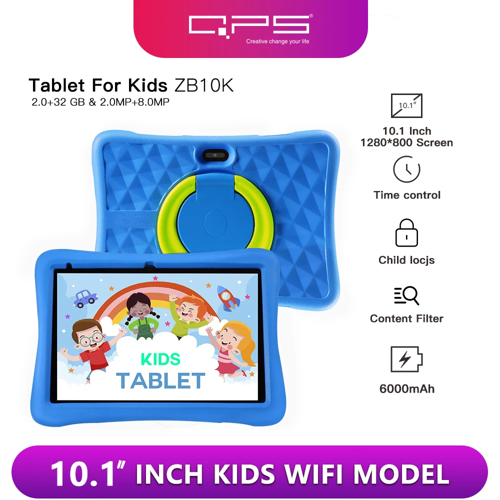 QPS 10 Inch Kids Tablets Android 11 1280*800 HD Ouad Core Wifi 2GB 32GB ...
