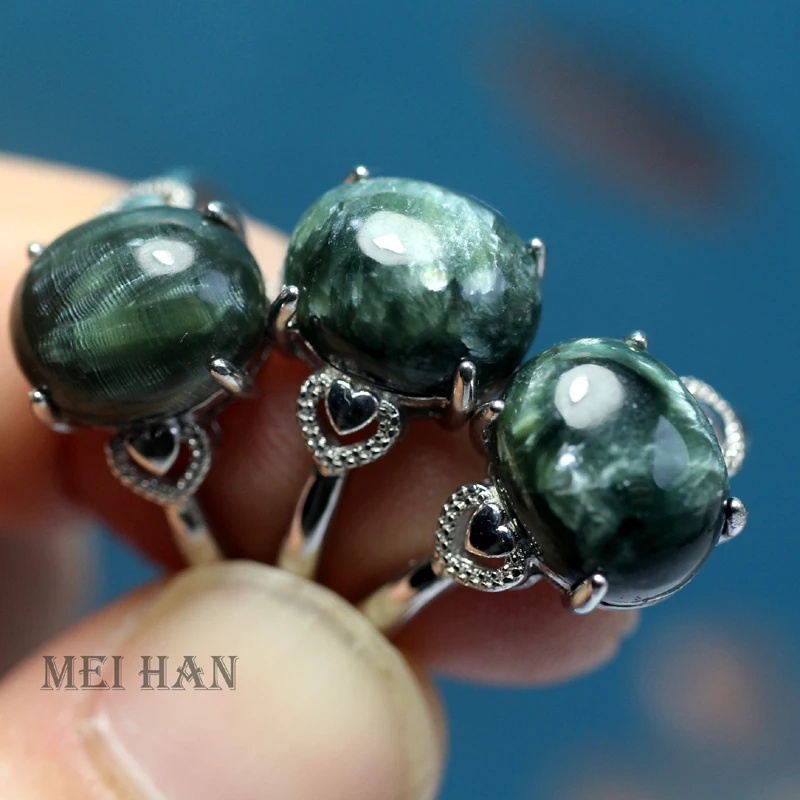 Meihan-Wholesale-Natural-Seraphinite-Gem-Stone-Oval-Beads-Adjustable ...