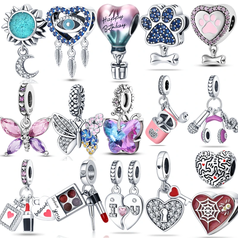 Charms de plata 925 Originales para mujer, abalorio de flores y ...