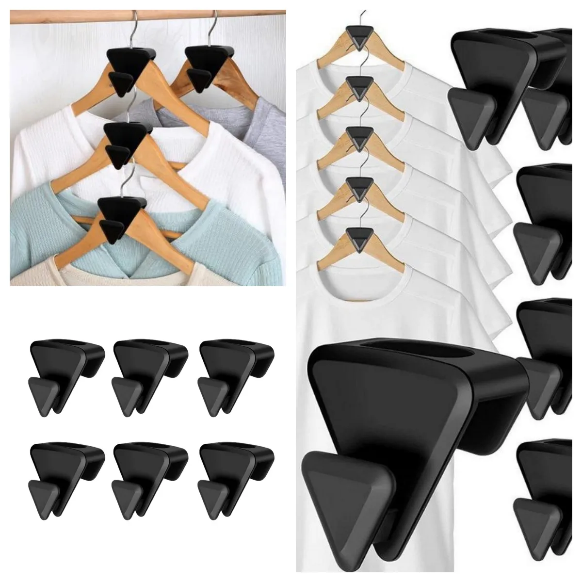 Mini colgador de plástico retráctil, gancho Triangular, 6/18 piezas ...