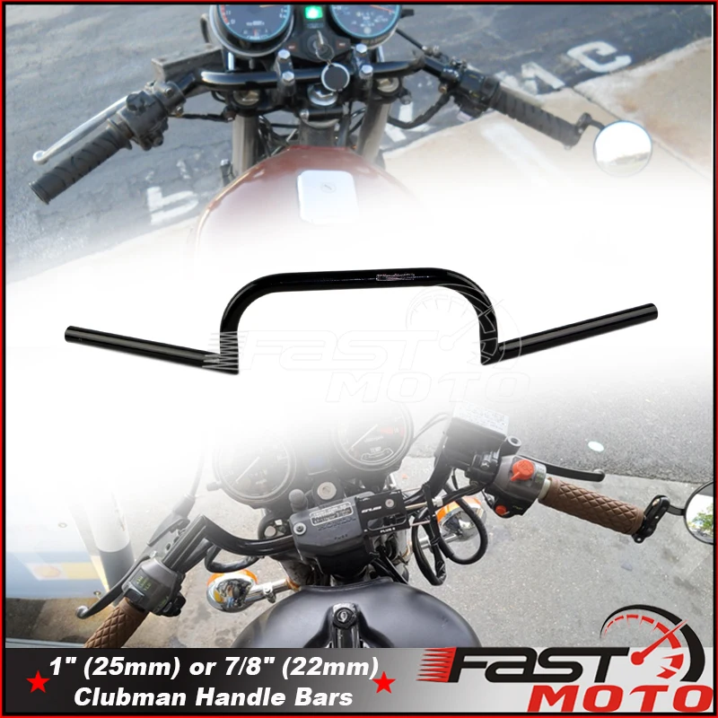 Vintage Motorcycle Handlebars 22mm 25mm Tracker Drag Bar M-Bar for ...