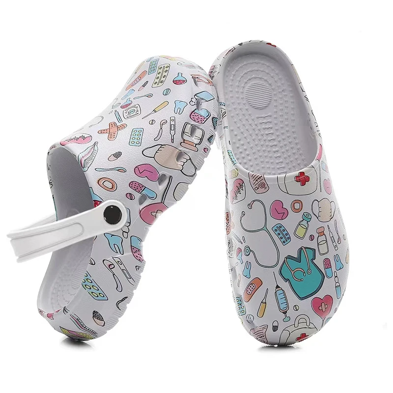 ICU-Print-Scrub-Shoes-Medical-Nursing-Clogs-Doctor-Nurse-for-Women-and ...