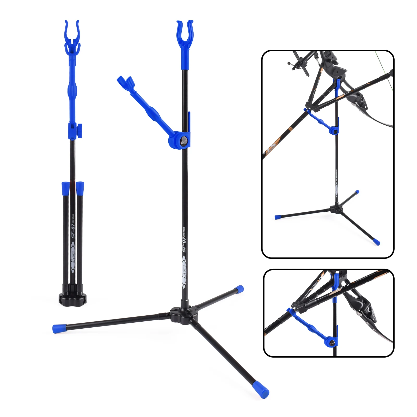 1pc azul arco de tiro com arco suporte arco recurvo suporte dobrável ...