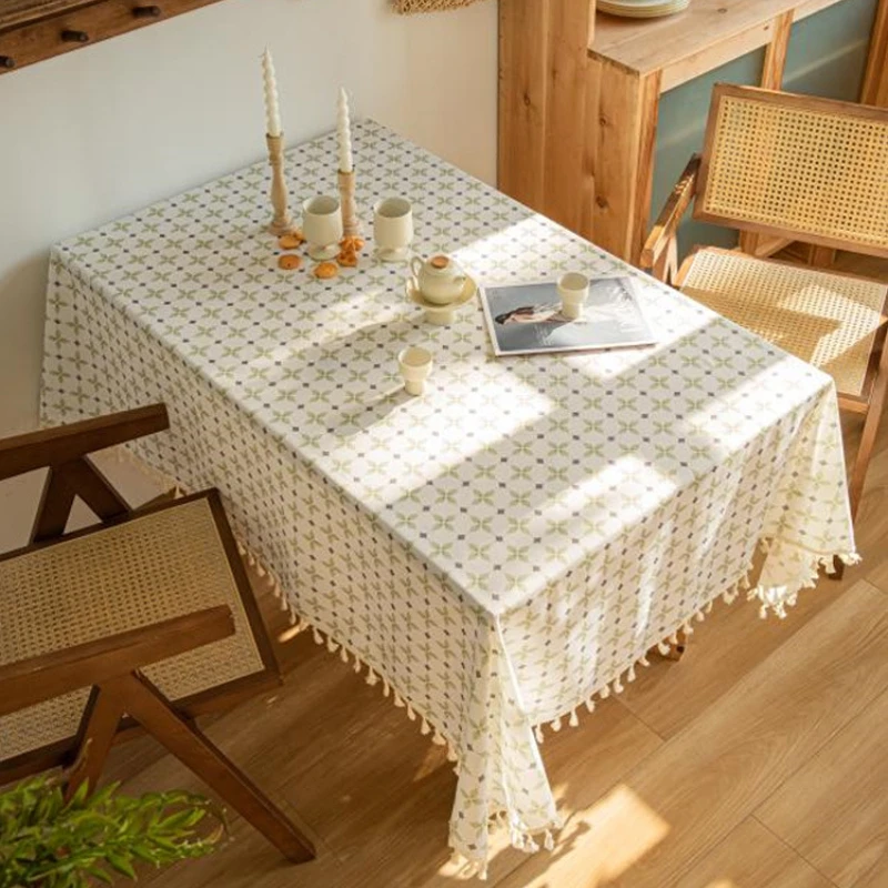 Mantel-fresco-con-borla-impermeable-a-prueba-de-aceite-Rectangular-de ...