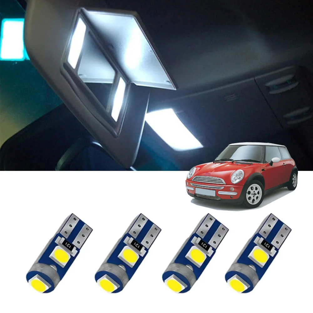 4Pcs For BMW MINI R50 R52 R53 R56 R60 F56 Sun Visor Vanity Mirror LED ...