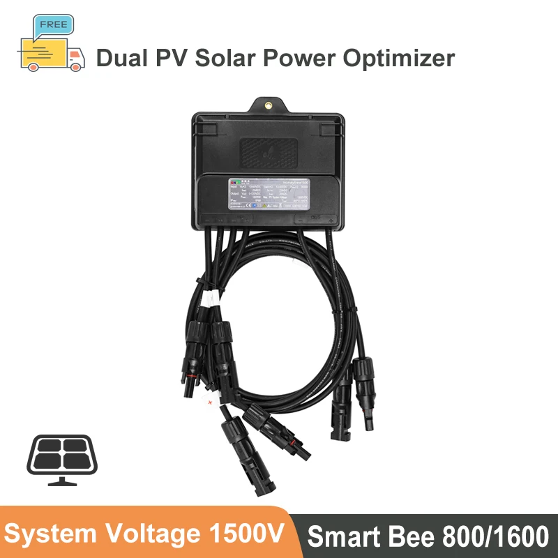 Dual PV Solar Power Optimizer MPPT 1600W 800W Compatible with Third Party Inverter Max System ...