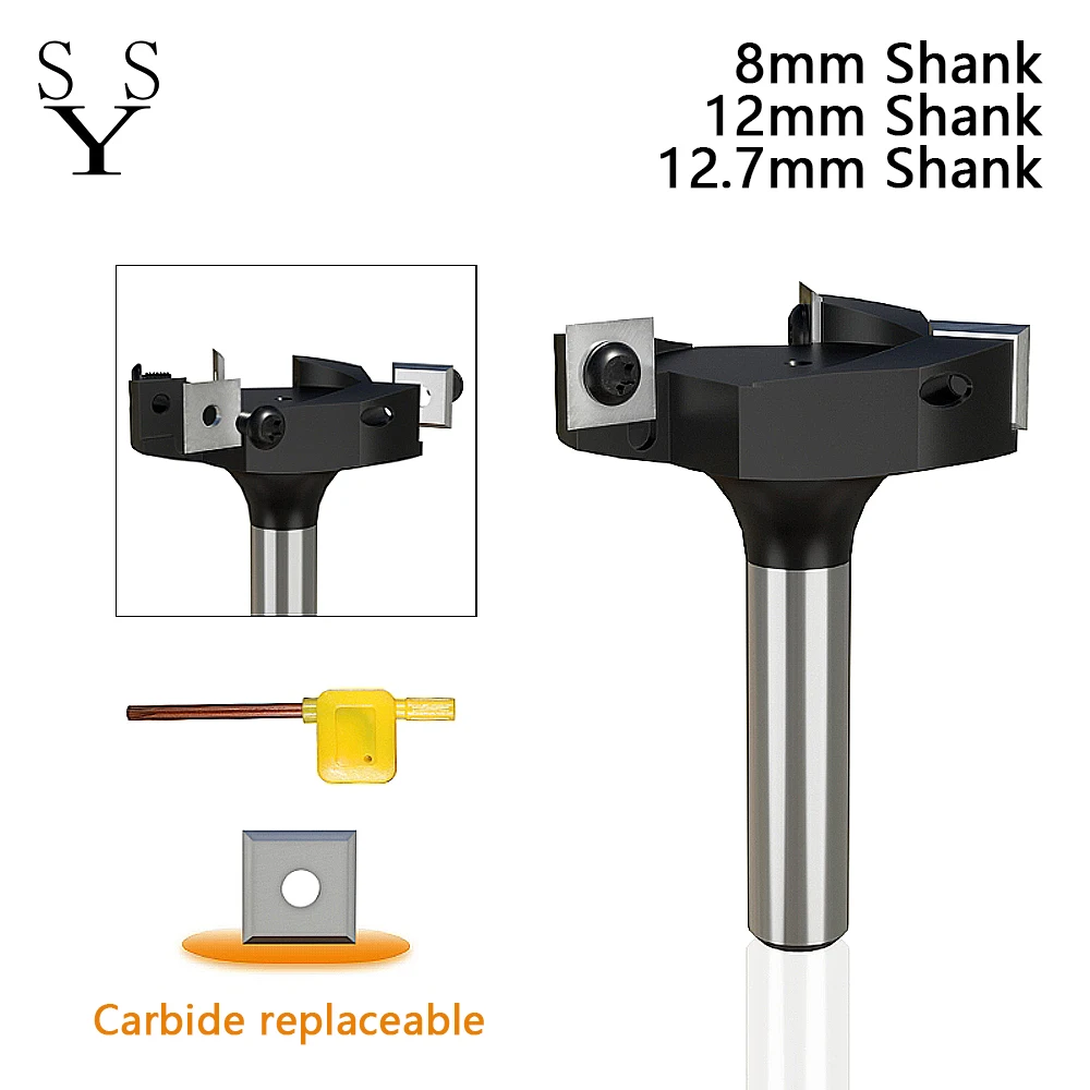 1Pc-8-12mm-CNC-Surfacing-Router-Bit-Insert-Style-Spoilboard-Face-End ...