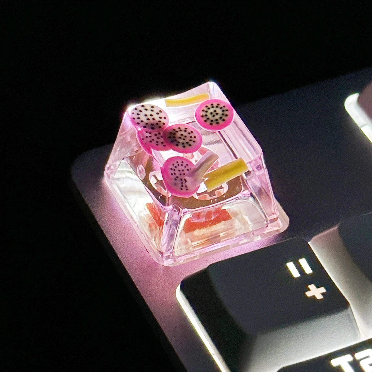 Original-diy-drip-glue-transparent-fruit-keycap-Cute-personalized-cross ...