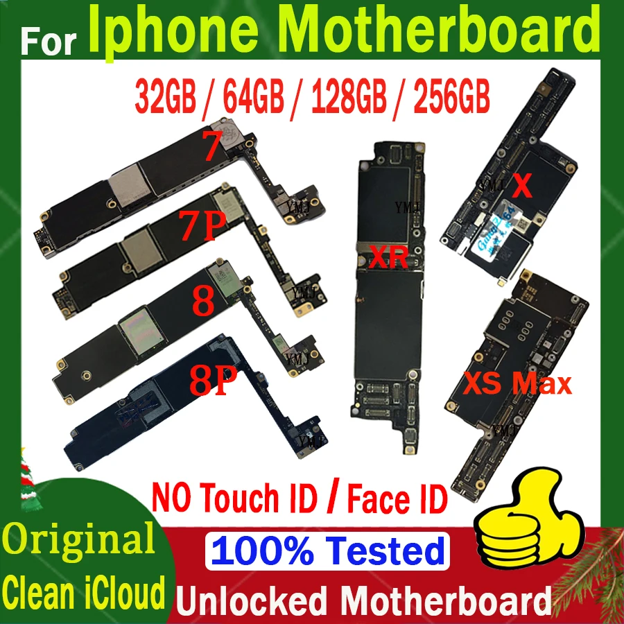 Tested-Well-For-iphone-Xs-Max-X-XR-7-Plus-8-Plus-Motherboard-NoTouch-ID ...