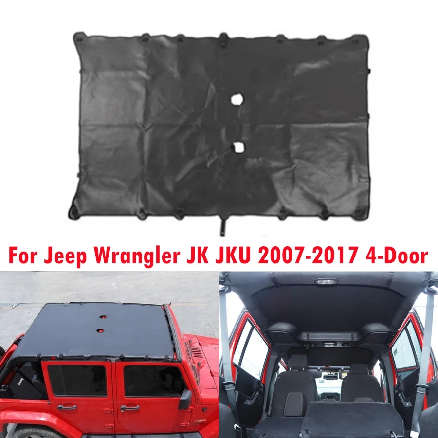 For Jeep Wrangler JK JKU 2007-2017 4-Door Full-cover Roof Sunshade Soft ...