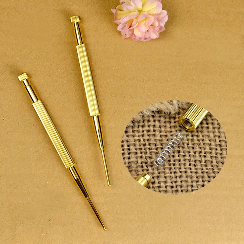 Pure Copper Acupressure Pen Elastic Ear Acupoint Massage Stick Improve ...