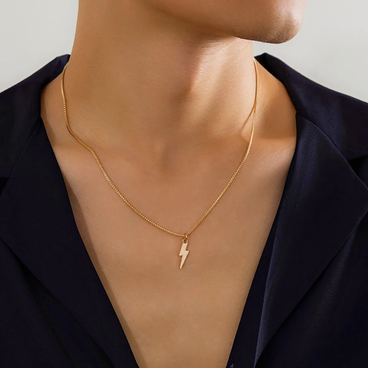 Lacteo-Trendy-Tiny-Boxes-Link-Chain-Necklace-for-Men-Geometric-Charm ...