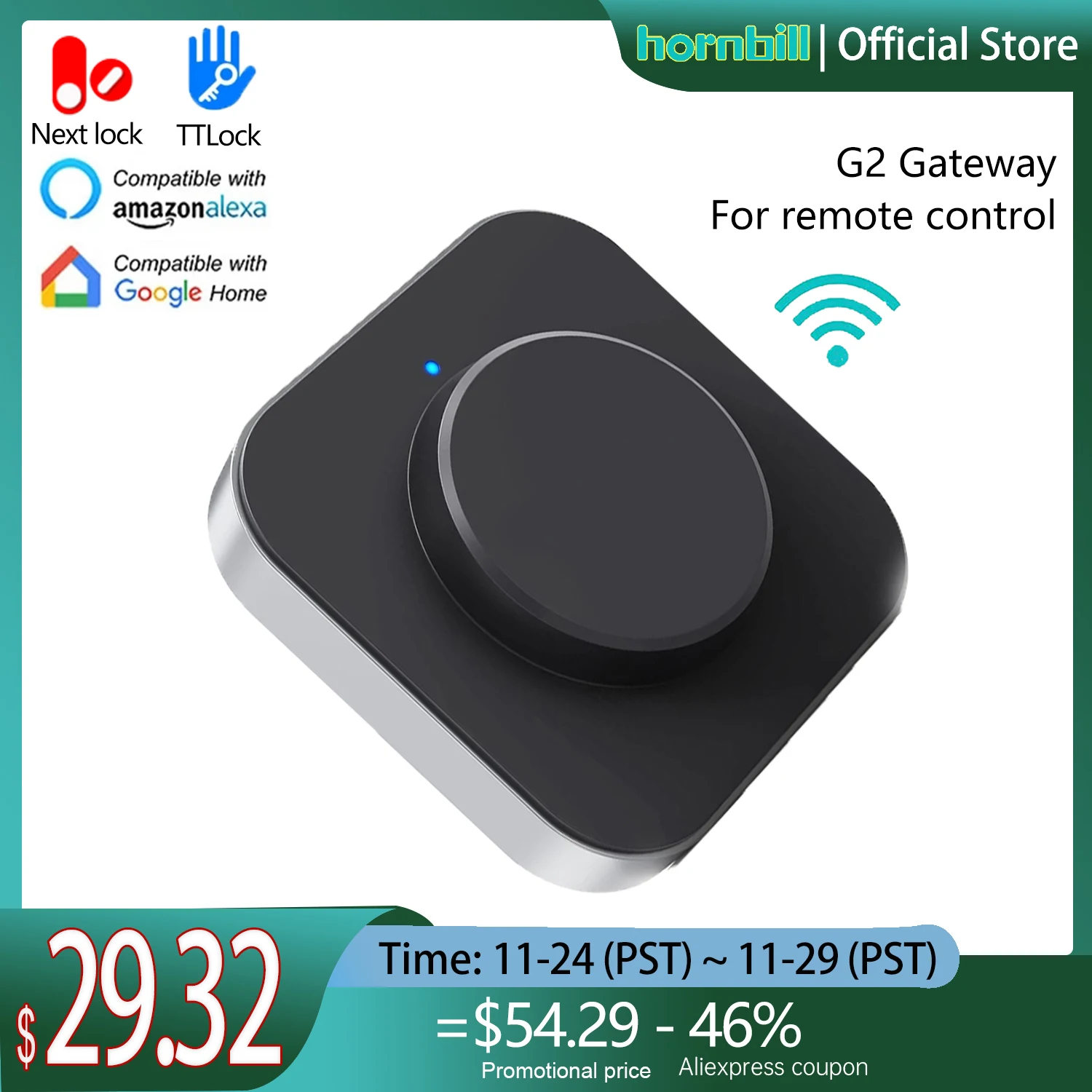 Hornbill G2 Wifi Gateway Ttlock For Electronic Smart Door Lock Remote ...