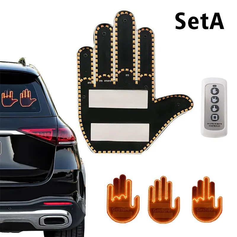 Car Led Lights ISUNMEA Car Finger Light With Remote, Blue Led Hand ...