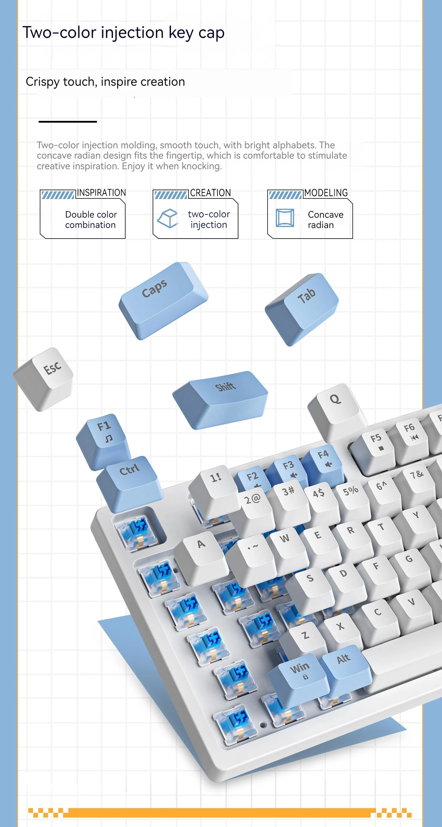 ZIFRIEND ZA981 98-Key RGB Hot-Swap Wired Mechanical Keyboard