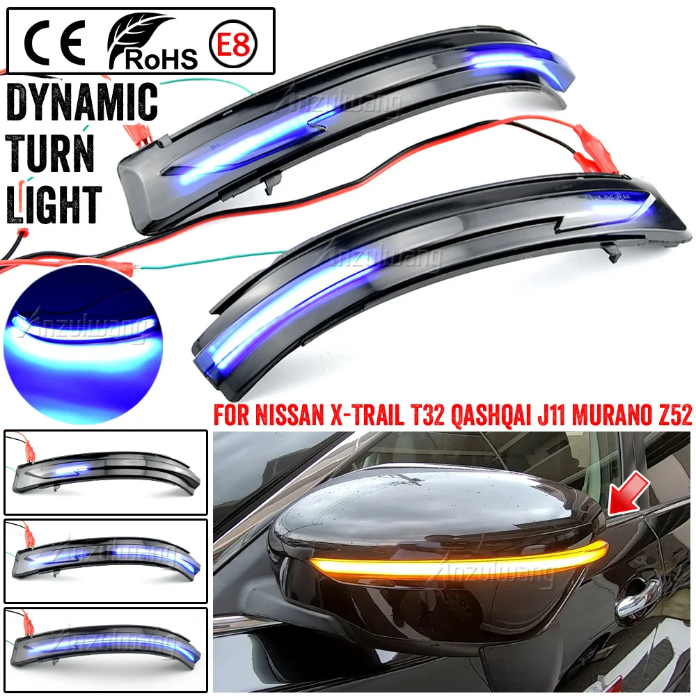 LED-Side-Mirror-Dynamic-Turn-Signal-Sequential-Light-For-Nissan-X-Trail ...