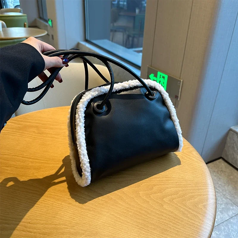 Pu-Zipper-Plush-Design-Women-s-Shoulder-Bags-Youth-Trend-Casual ...