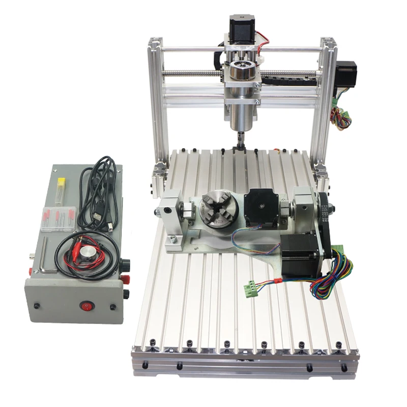 Mini masaüstü CNC makinesi 3060 Diy CNC Router 400w 5 eksen ahşap PCB ...