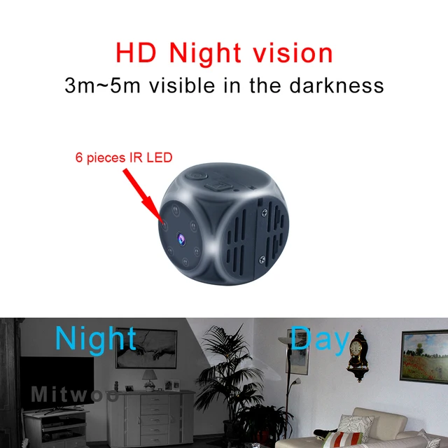 1080P HD Portable Very Small Camera Infrared Night Vision Motion Detect ...