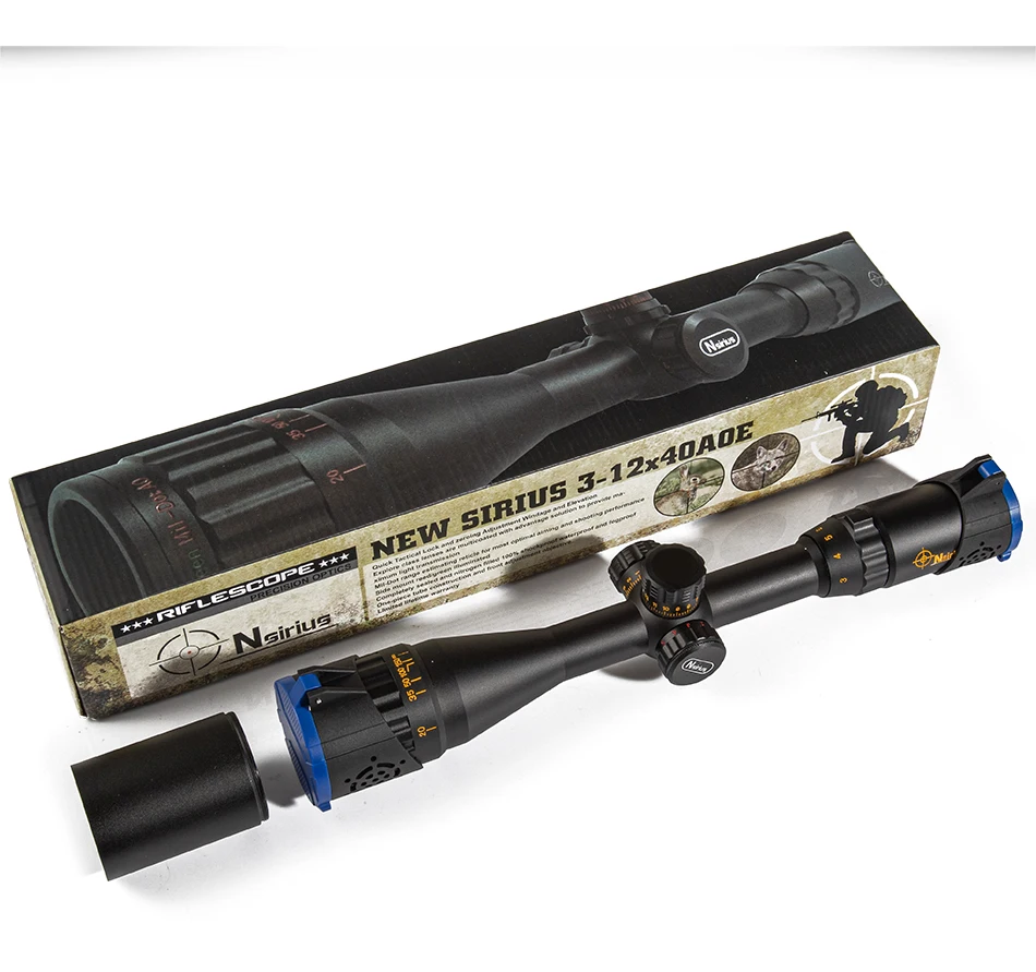 NSIRIUS Gold 3-12X40AOE Riflescope Optical Sight Red Green llluminate ...