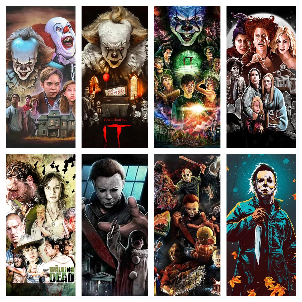 5d Diy Diamond Painting Cartoon Horror Movie Character Mosaic Set Art ...