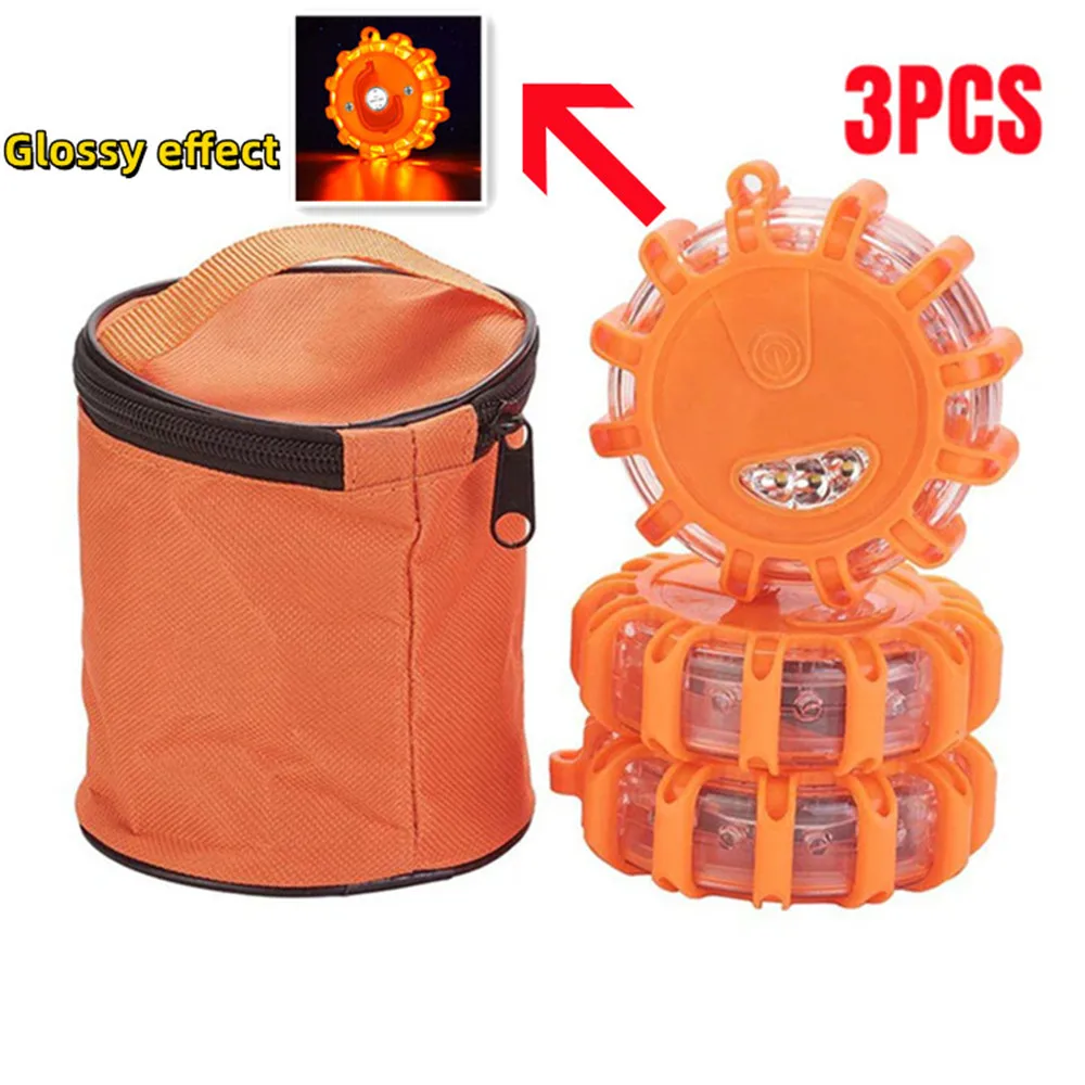 3PCS Car Road Flare Emergency Lights LED Lights Roadside Safety Beacon ...