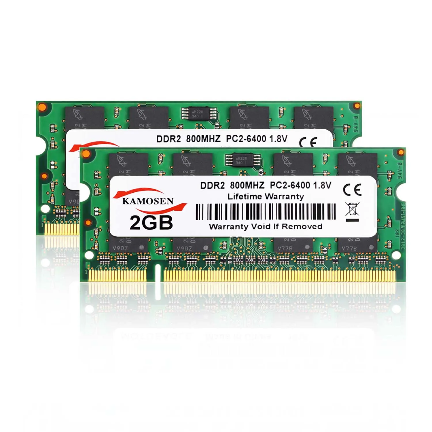 Pack of 2GB PC2-6400S DDR2 800MHz 204pin 1.8V SO-DIMM RAM notebook ...