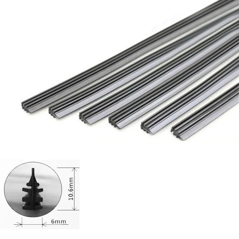 Universal Soft Rubber Strip Recarga para Frameless Wiper Blades, Auto ...