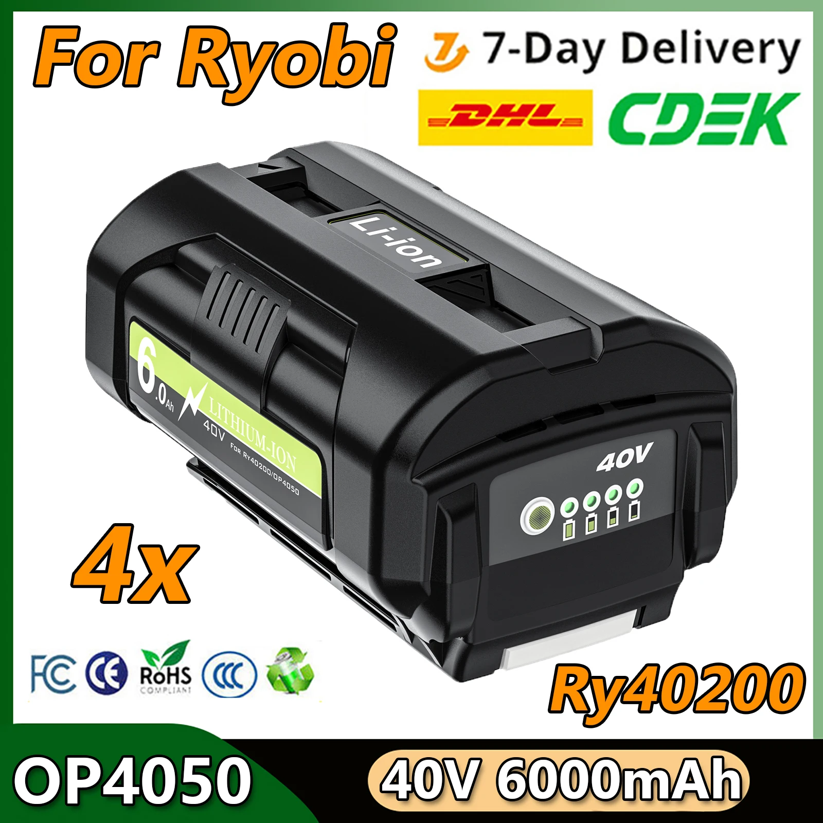 For Ryobi OP4050 6000mAh Li-ion Battery OP4026 OP4030 OP4040 OP4060A ...