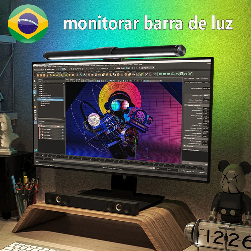 Barra de Luz de Monitor LED Mesas de Computador Mesas Lâmpada Lâmpada ...