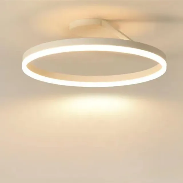 Modern Ring Led Ceiling Chandelier Dimmable Black White for Bedroom ...